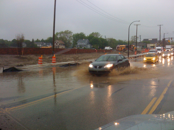 Flood watch remains in effect as downpour swamps some Ann Arbor streets