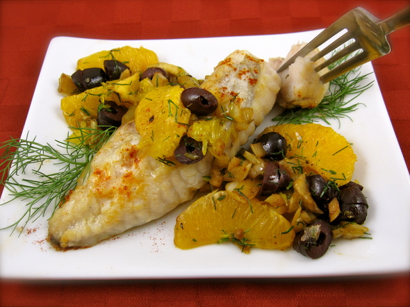 Spanish-Styled Monkfish with Oranges and Olives