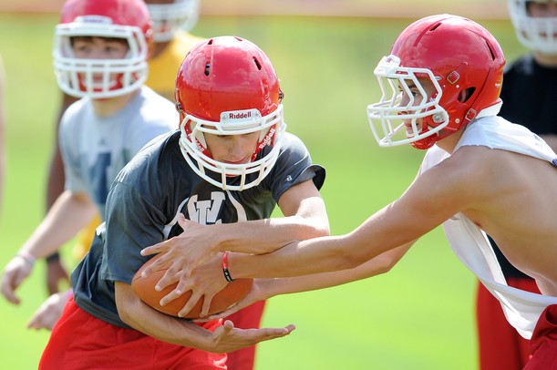 Images from the second day of football practice at Whitmore Lake