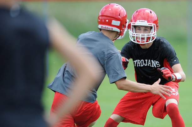 Images from the second day of football practice at Whitmore Lake