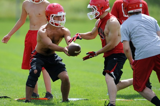 Images from the second day of football practice at Whitmore Lake