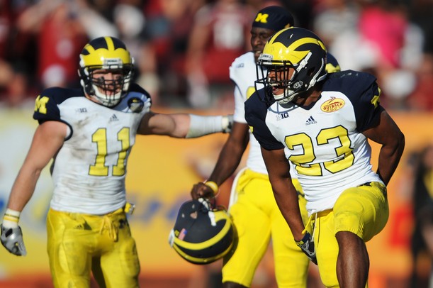 Images from Michigan's 33-28 loss to South Carolina in the Outback Bowl