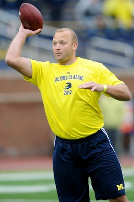 Images from the Michigan football alumni flag football game
