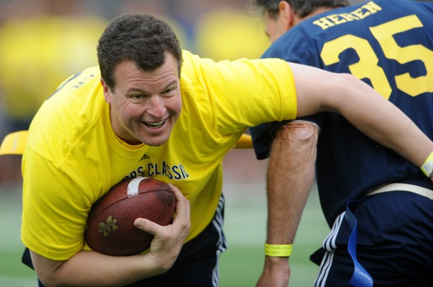 Images from the Michigan football alumni flag football game