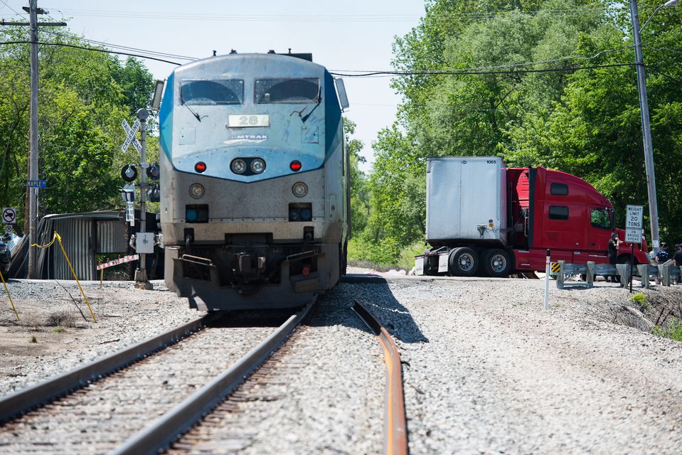 Amtrak train strikes semi-trailer in Ann Arbor Township