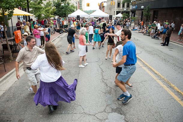 Images from Dancing in the Streets in downtown Ann Arbor