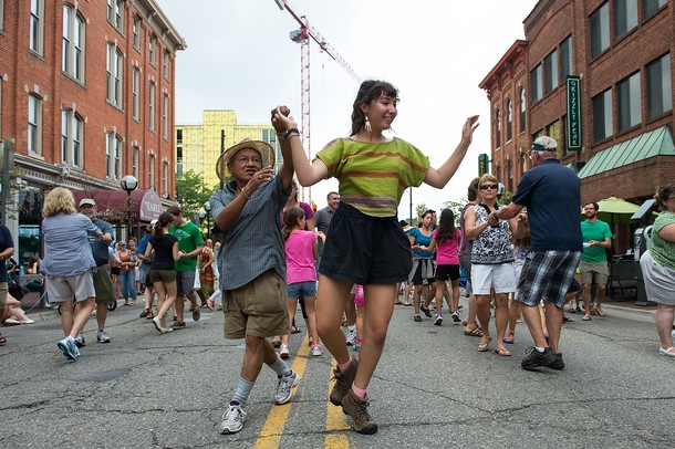 Images from Dancing in the Streets in downtown Ann Arbor