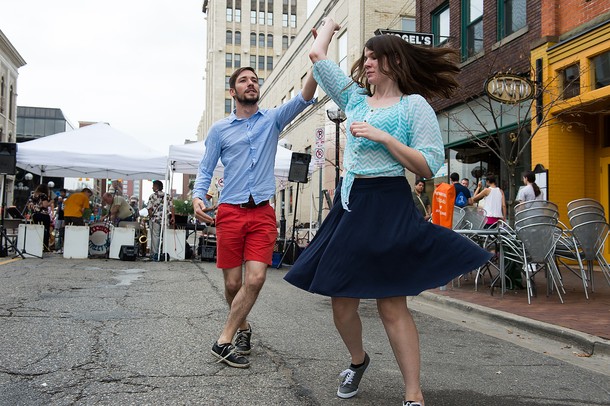 Images from Dancing in the Streets in downtown Ann Arbor