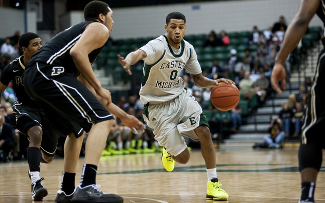 Images from Eastern Michigan's 47-44 win over Purdue Saturday